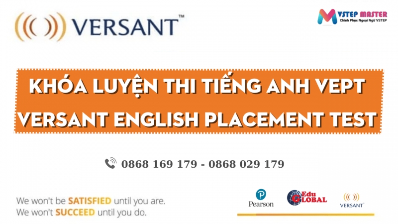 KHÓA LUYỆN THI TIẾNG ANH VERSANT ENGLISH PLACEMENT TEST (VEPT)